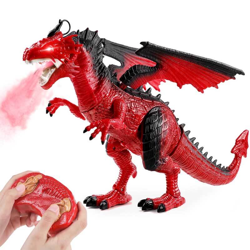 Remote Control Fire-breathing Dragon Toy for Kids 3-8, 20'' Walking RC ...
