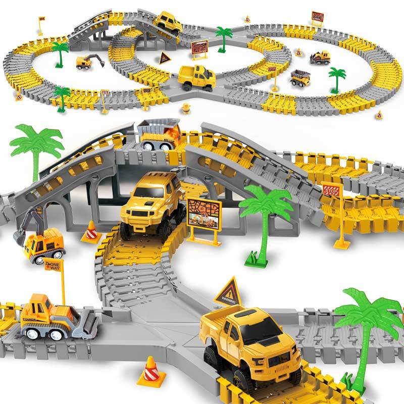 Kids Toys 253 PCS Construction Toys Race Tracks Toy for 3 4 5 6 7 8 ...